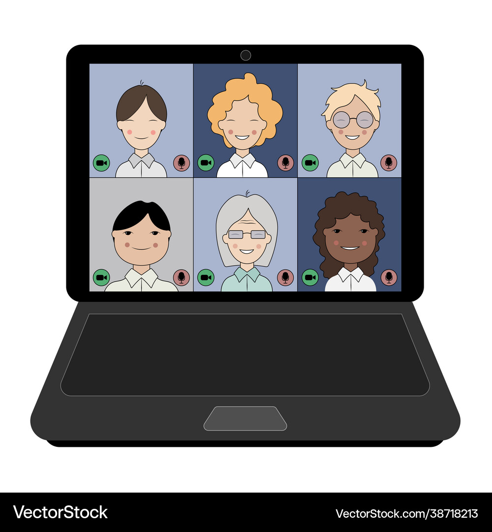 Video conference online and digital communication Vector Image
