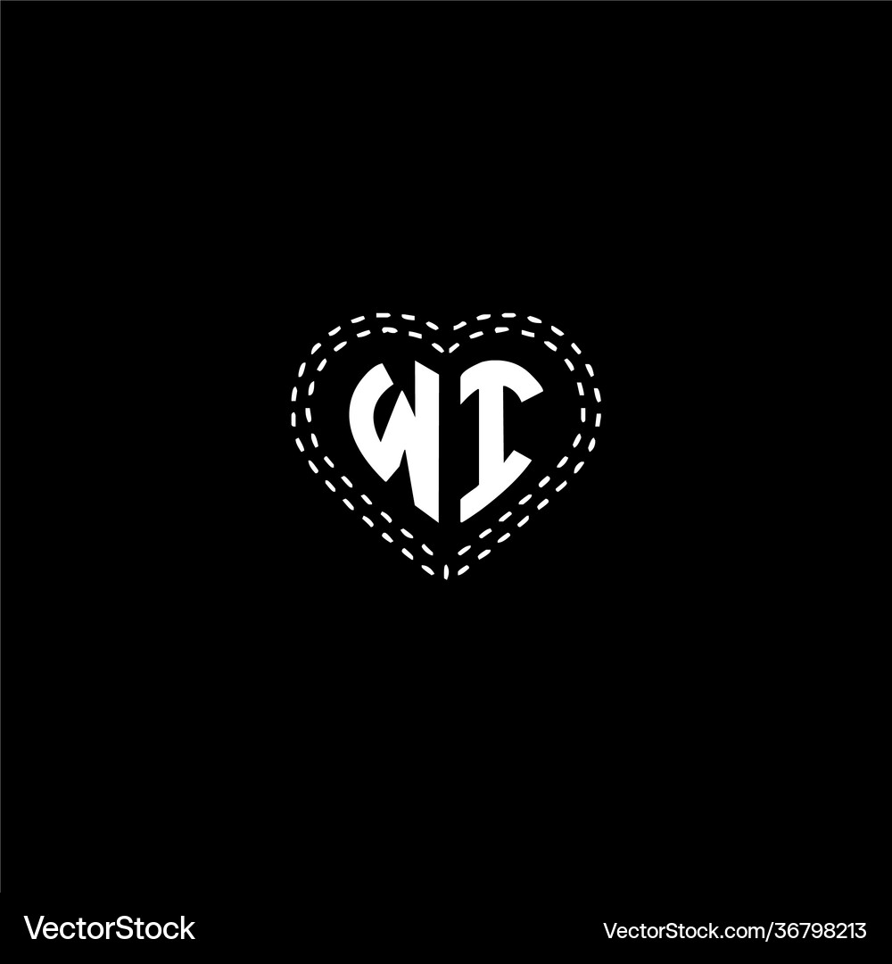 W j letter logo creative design on black color Vector Image