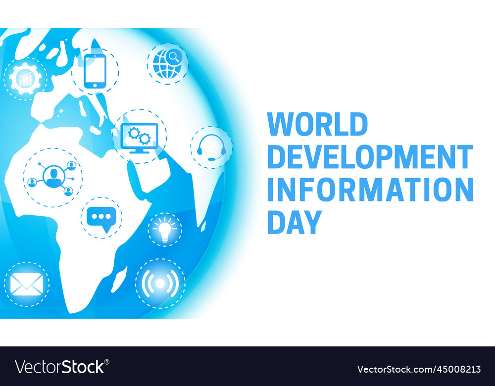 World development information day background with Vector Image