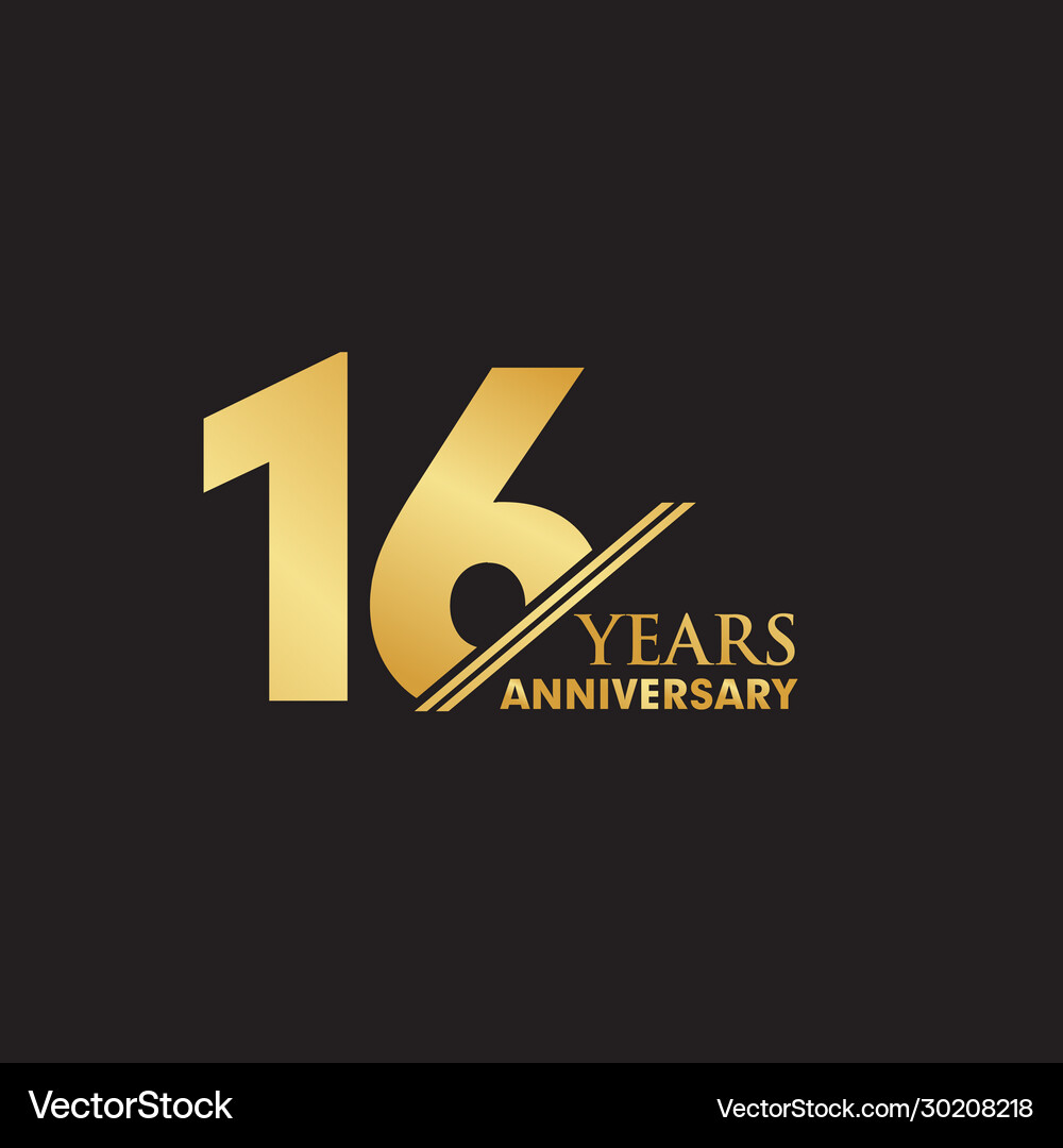 16th year celebrating anniversary emblem logo Vector Image
