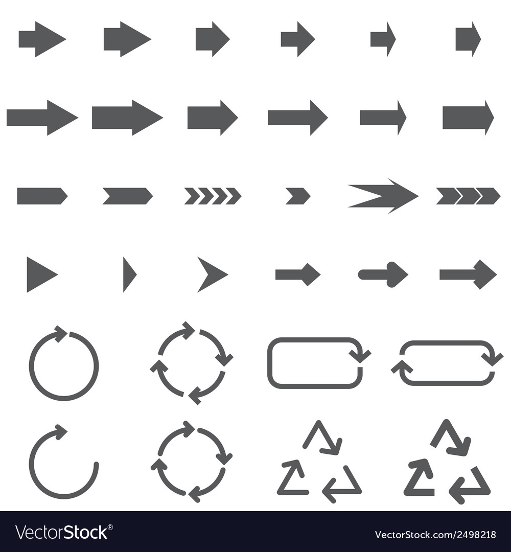 Arrows set Royalty Free Vector Image - VectorStock
