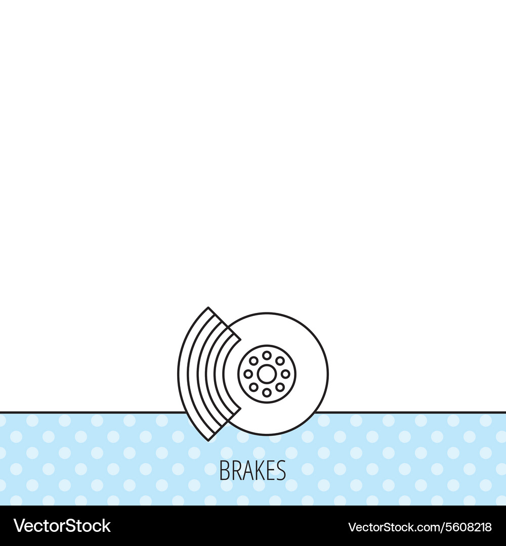 Brakes icon auto disk repair sign Royalty Free Vector Image