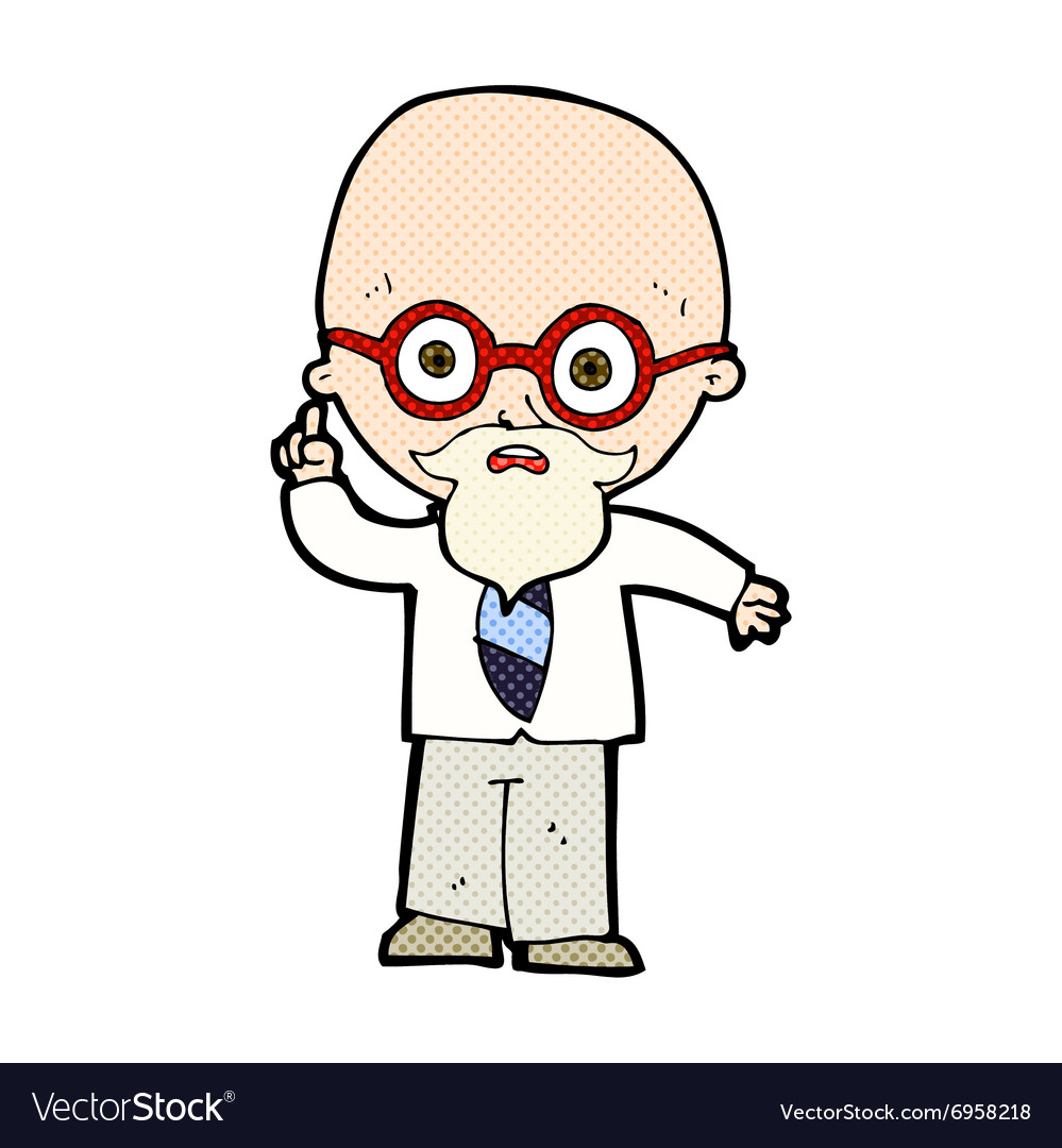 Comic Cartoon Professor Royalty Free Vector Image