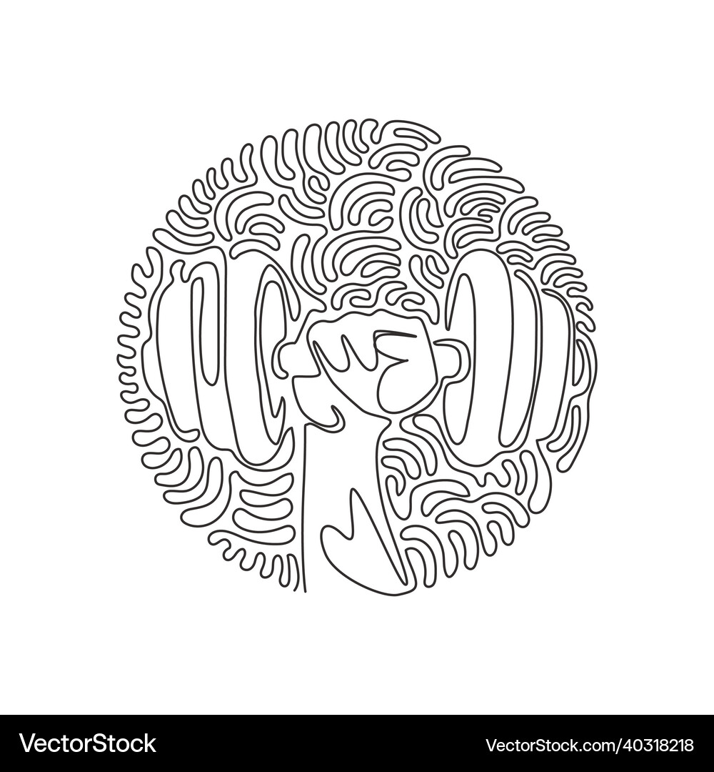 Continuous one line drawing athletic sportsman Vector Image
