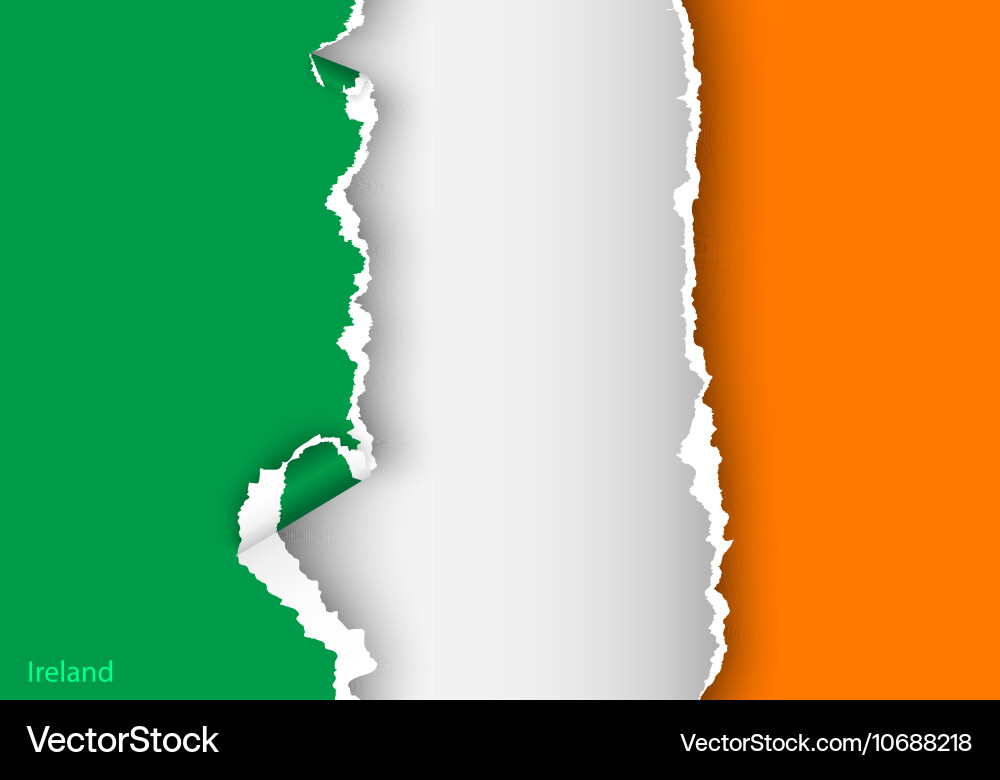 Design flag ireland from torn papers with shadows Vector Image