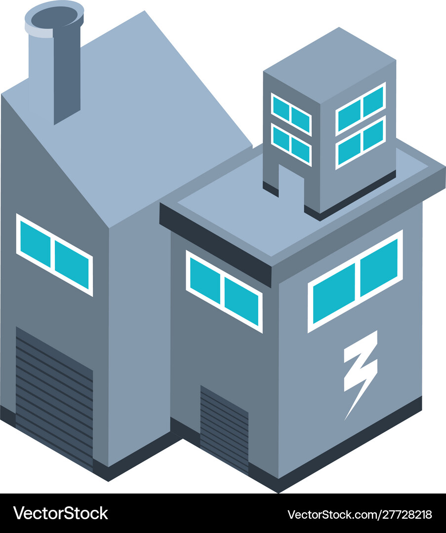 Electric transformer building high voltage power Vector Image