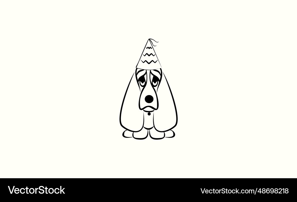 Line art lazy dog logo Royalty Free Vector Image
