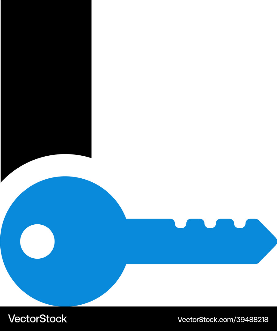 Logo letter safety security blue key l Royalty Free Vector