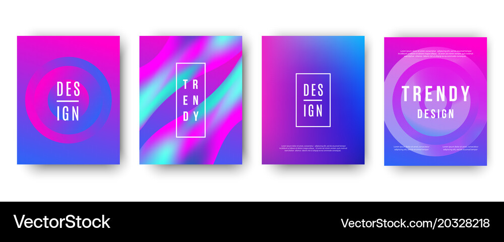Modern futuristic ultra violet covers set Vector Image