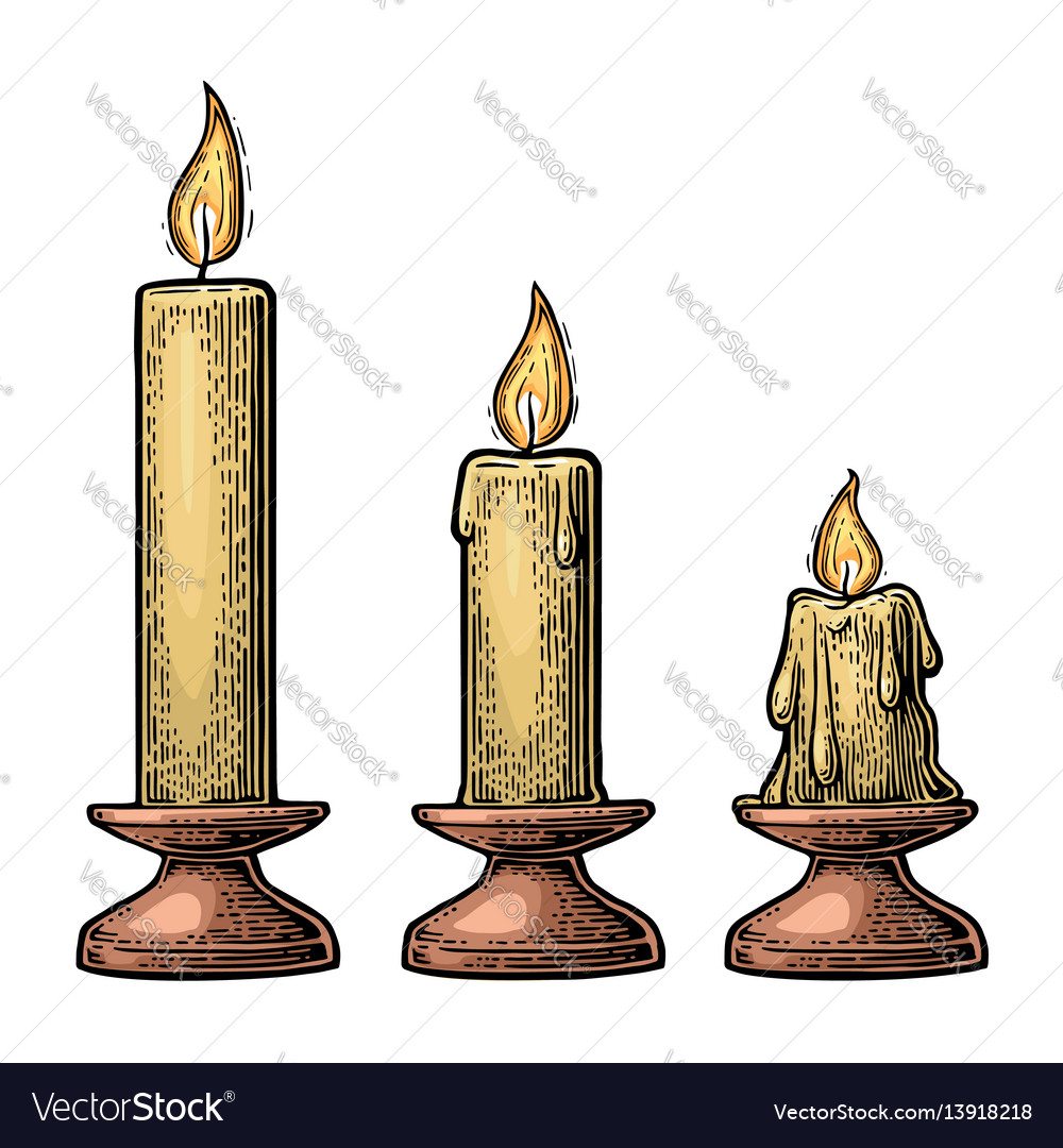 Process candle burning Royalty Free Vector Image