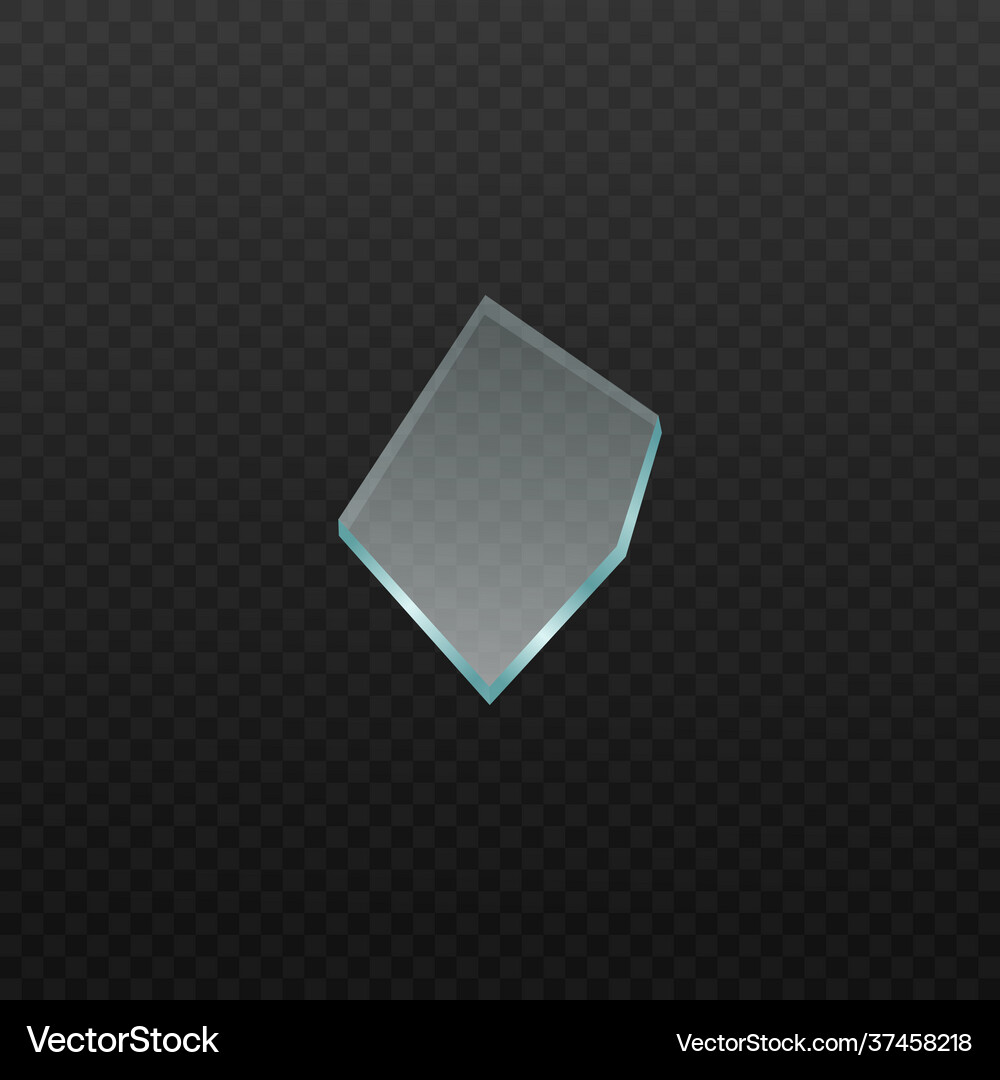 Square shard shattered crushed glass realistic Vector Image