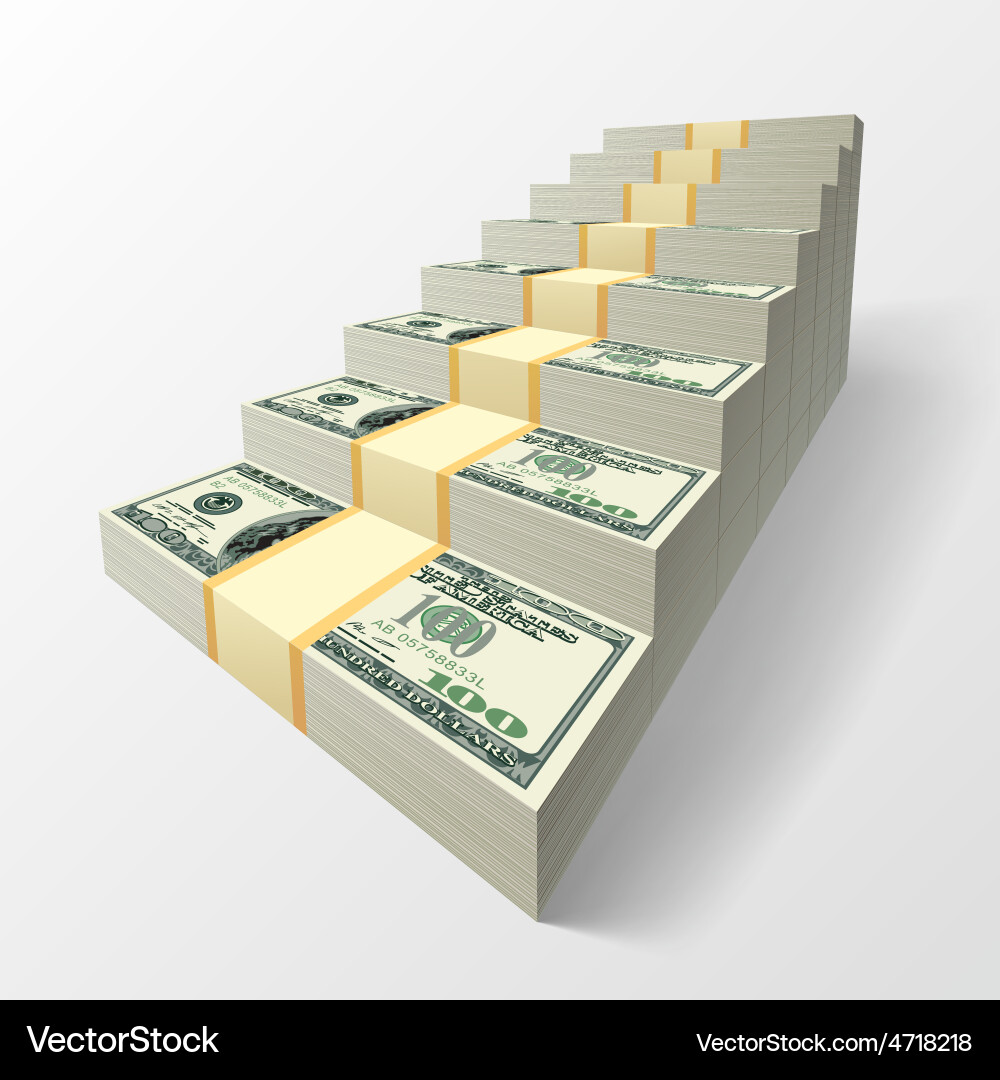 Stairway of dollars Royalty Free Vector Image - VectorStock