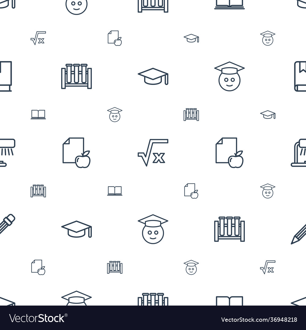 Study icons pattern seamless white background Vector Image