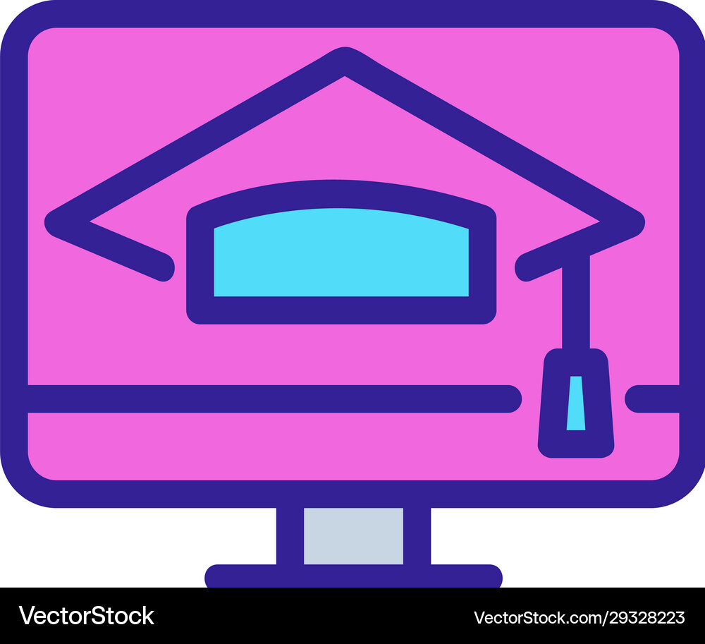 Academy online icon isolated contour Royalty Free Vector