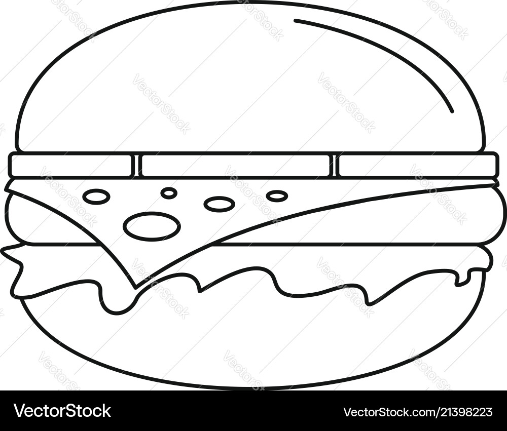 American burger icon outline style Royalty Free Vector Image