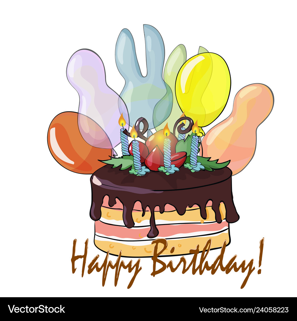 Birthday greeting card with balls Royalty Free Vector Image