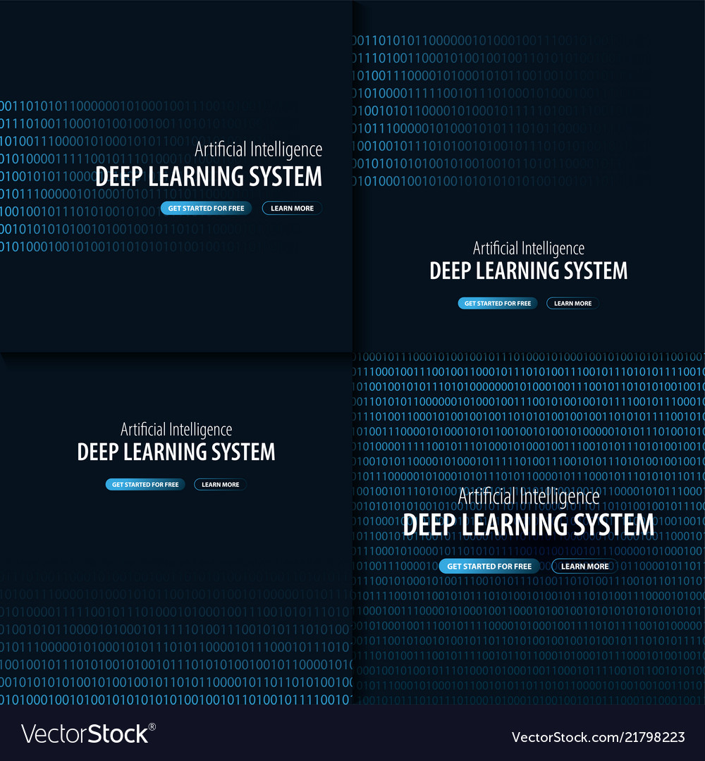 Deep learning system banner for social media Vector Image