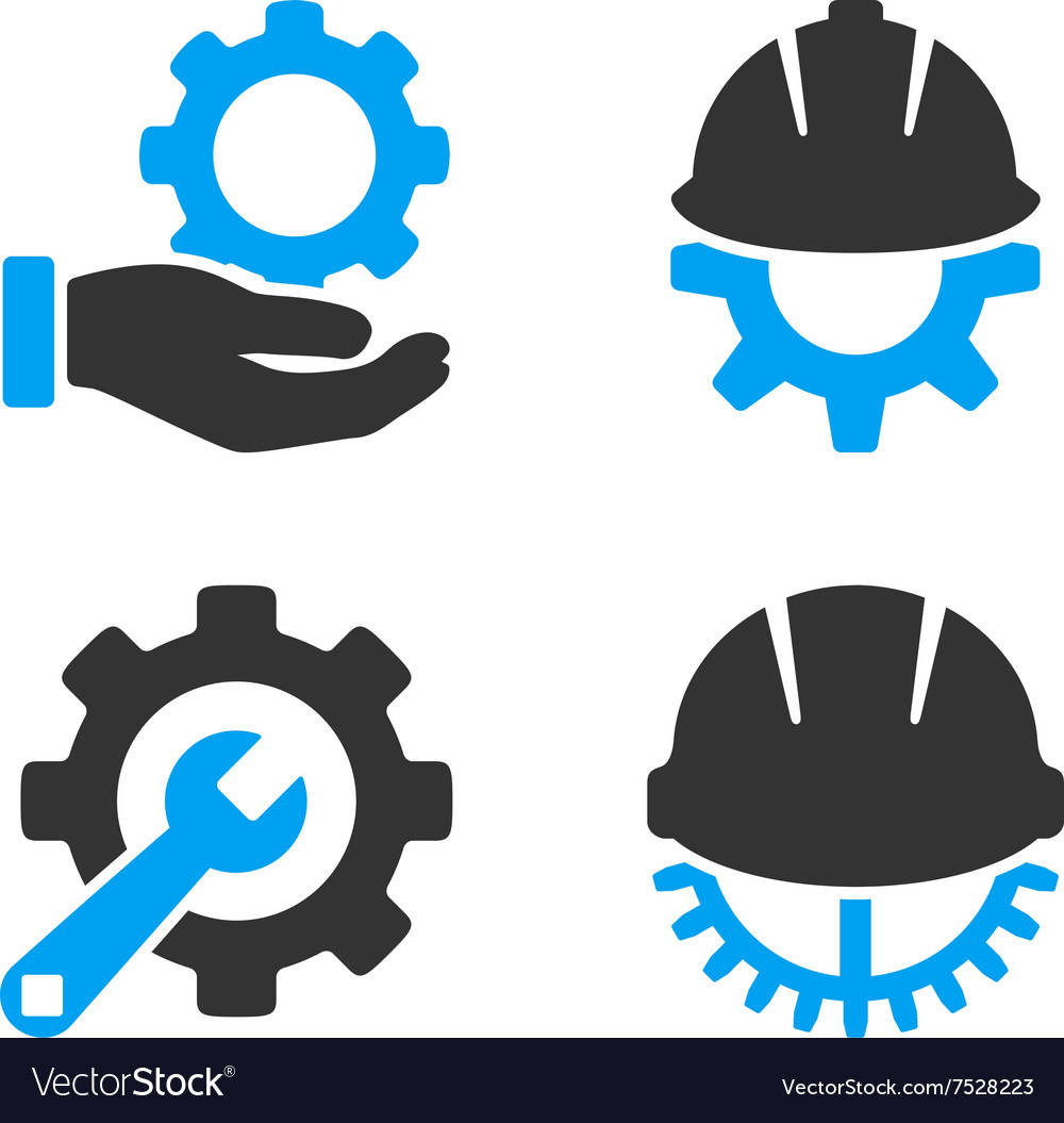 Development tools flat bicolor icons Royalty Free Vector