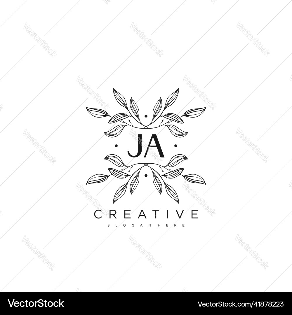 Ja initial letter flower logo template premium art