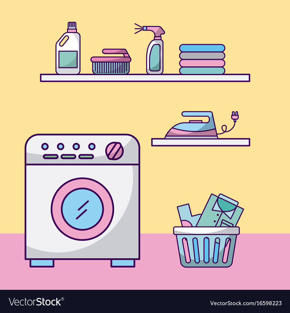 Laundry work clothes Royalty Free Vector Image