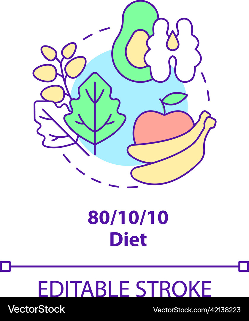 Low fat raw vegan diet concept icon Royalty Free Vector