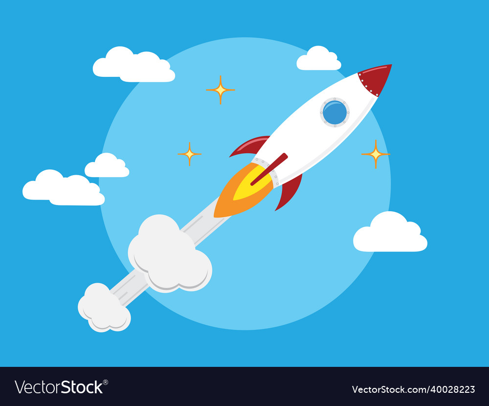 Rocket launch Royalty Free Vector Image - VectorStock