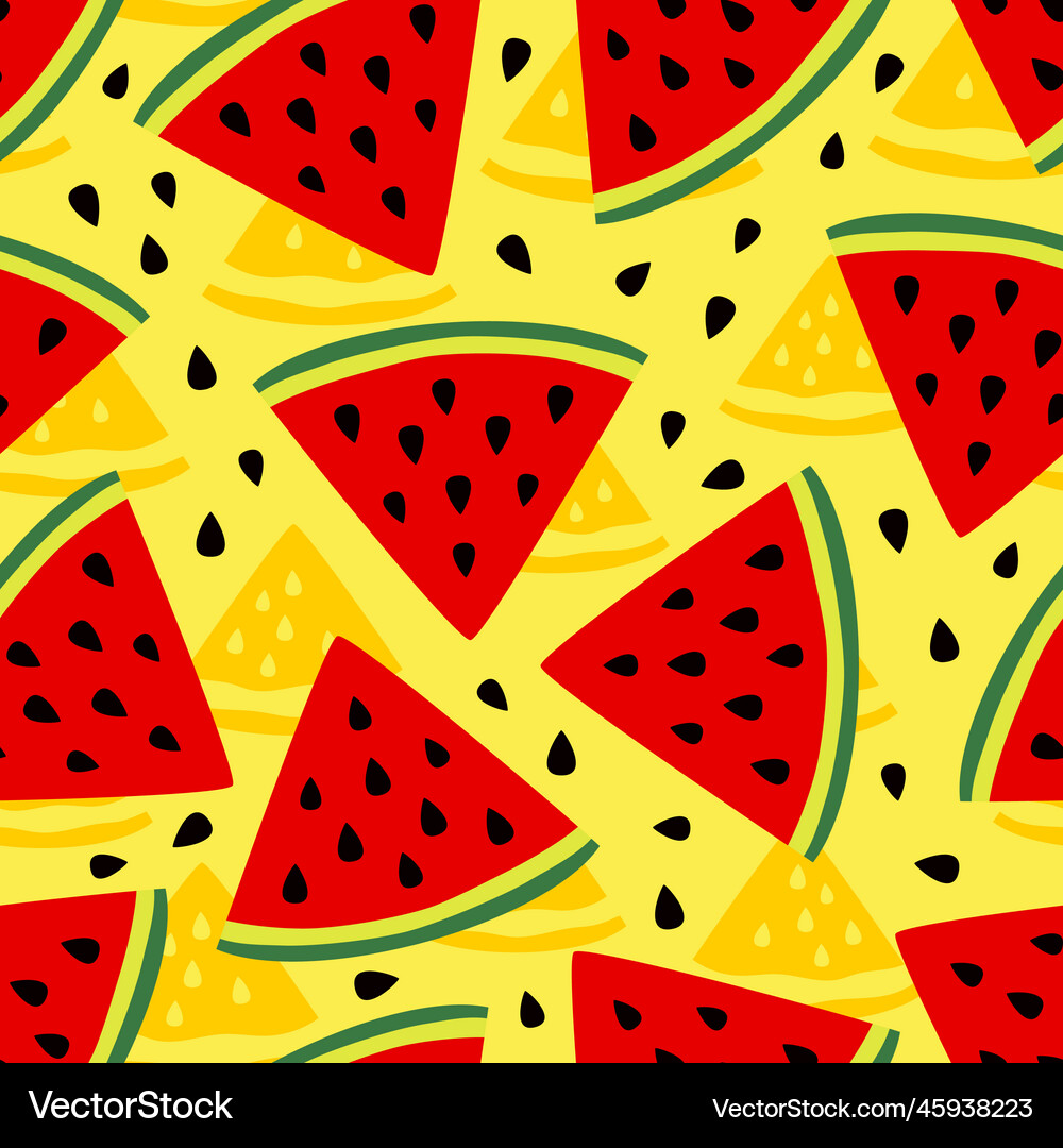 Seamless pattern with pieces of watermelon Vector Image