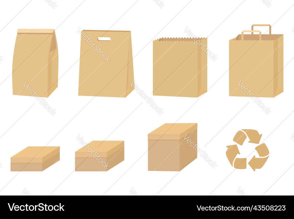 Set of cardboard packaging isolated on white Vector Image