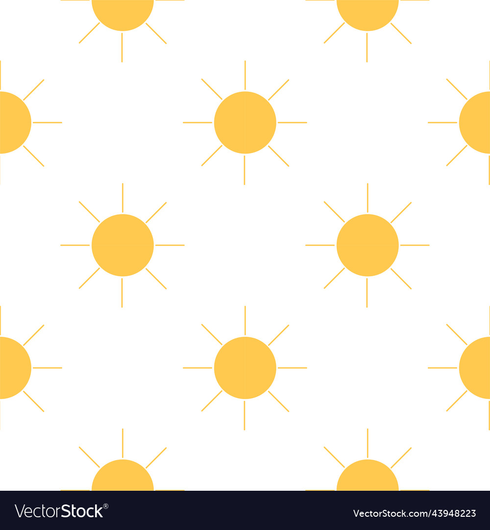 Sun seamless pattern Royalty Free Vector Image