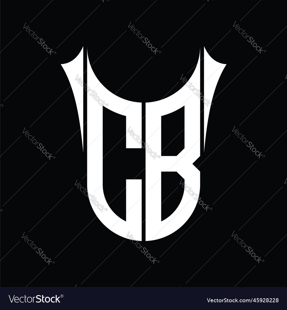 Cb logo monogram shield sharp half round shape Vector Image