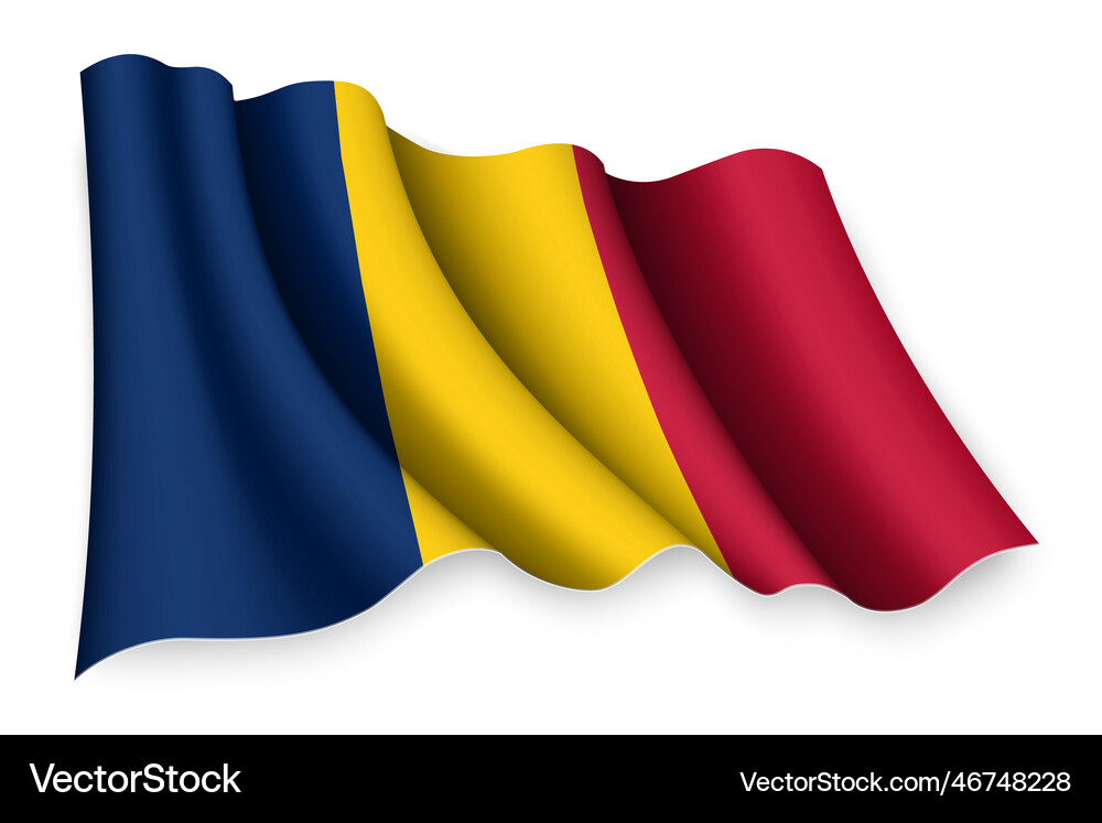 Chad Flag - Waving National Symbol Royalty Free Vector Image