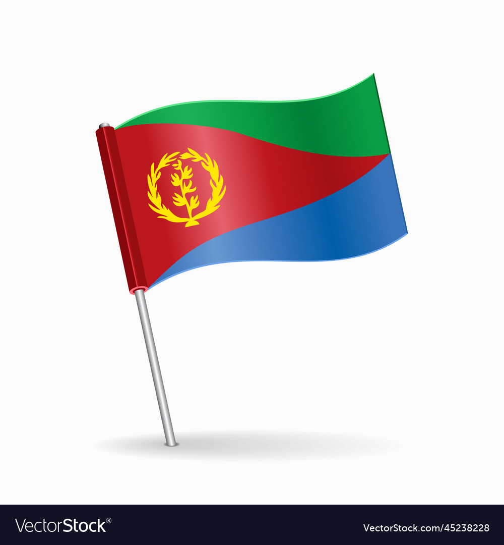 Eritrean flag map pin pointer layout Royalty Free Vector