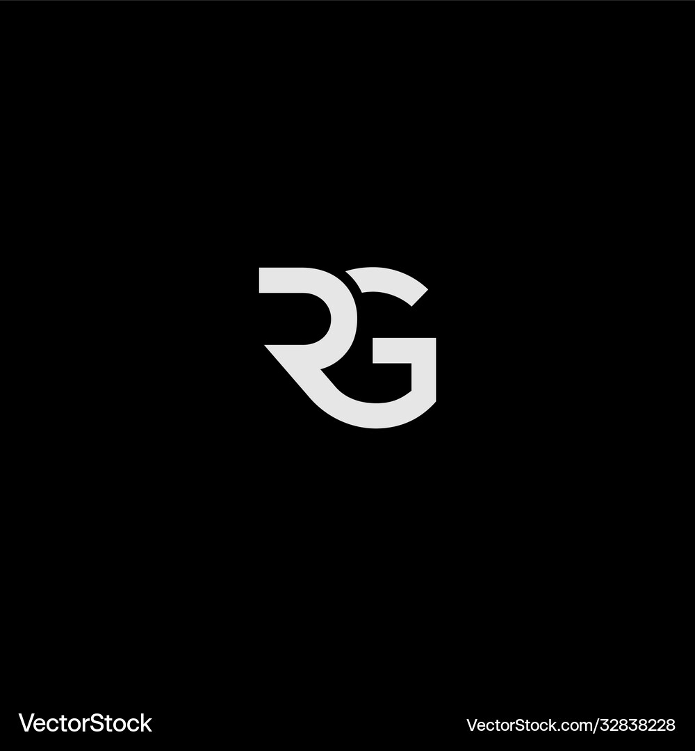 Gr or rg letter designs with different colors Vector Image