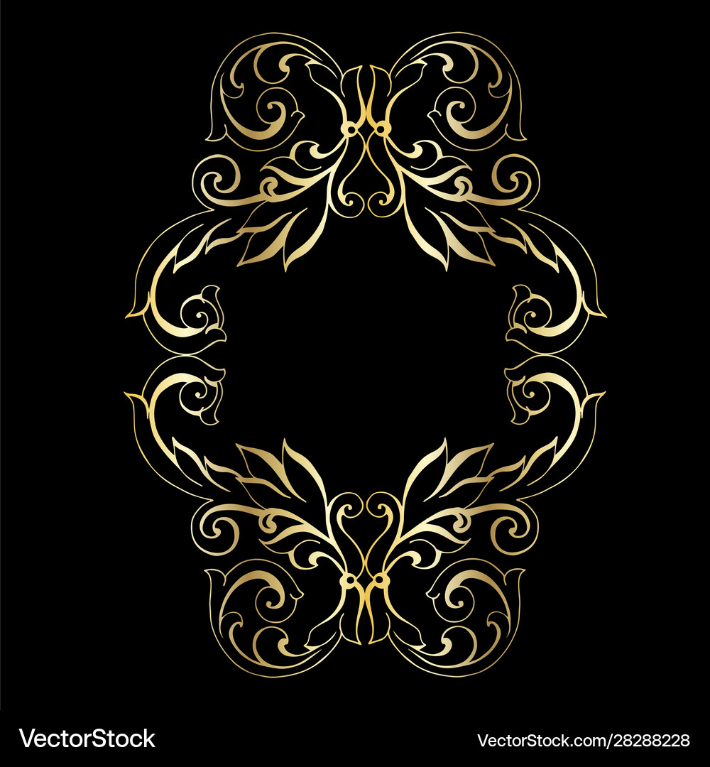 Hand-painted vintage baroque ornament Royalty Free Vector