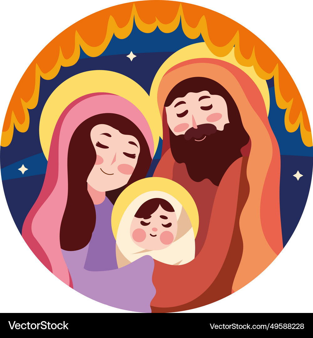 Holy family religious Royalty Free Vector Image