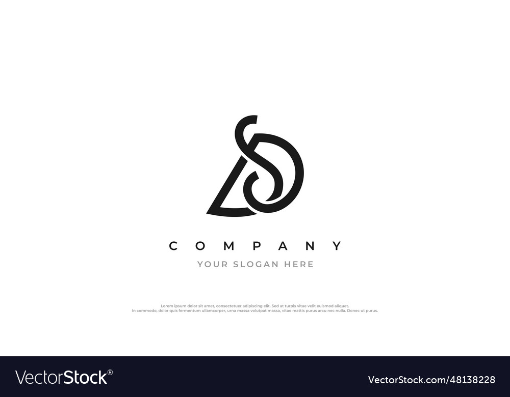 Initial letter sd logo or ds monogram design Vector Image