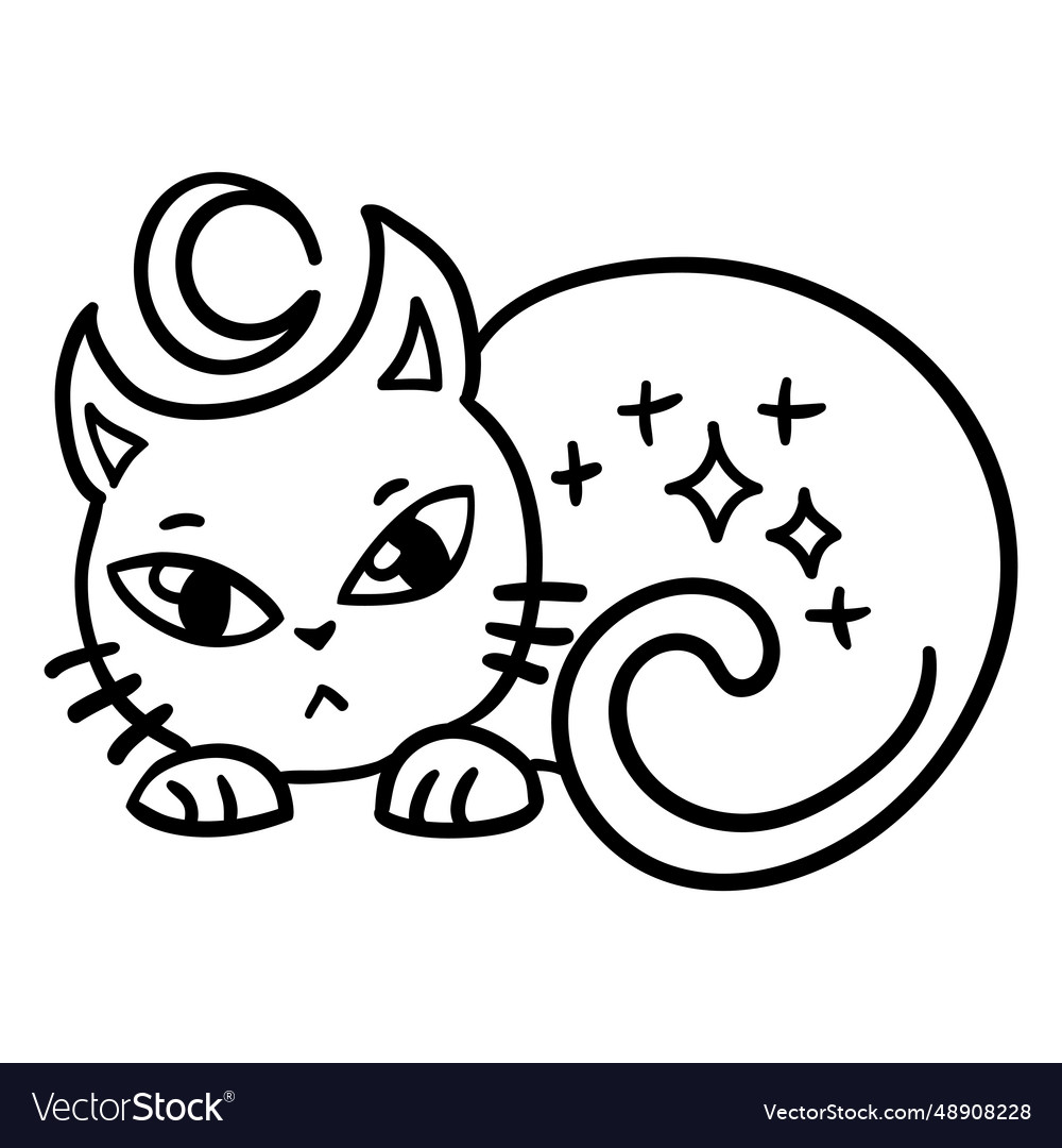 Magic cat stroke Royalty Free Vector Image - VectorStock