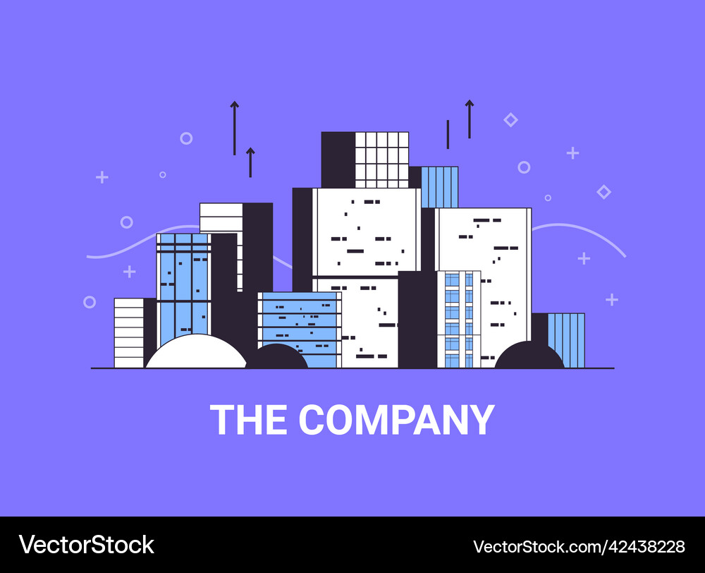 Modern company building skyscraper cityscape Vector Image