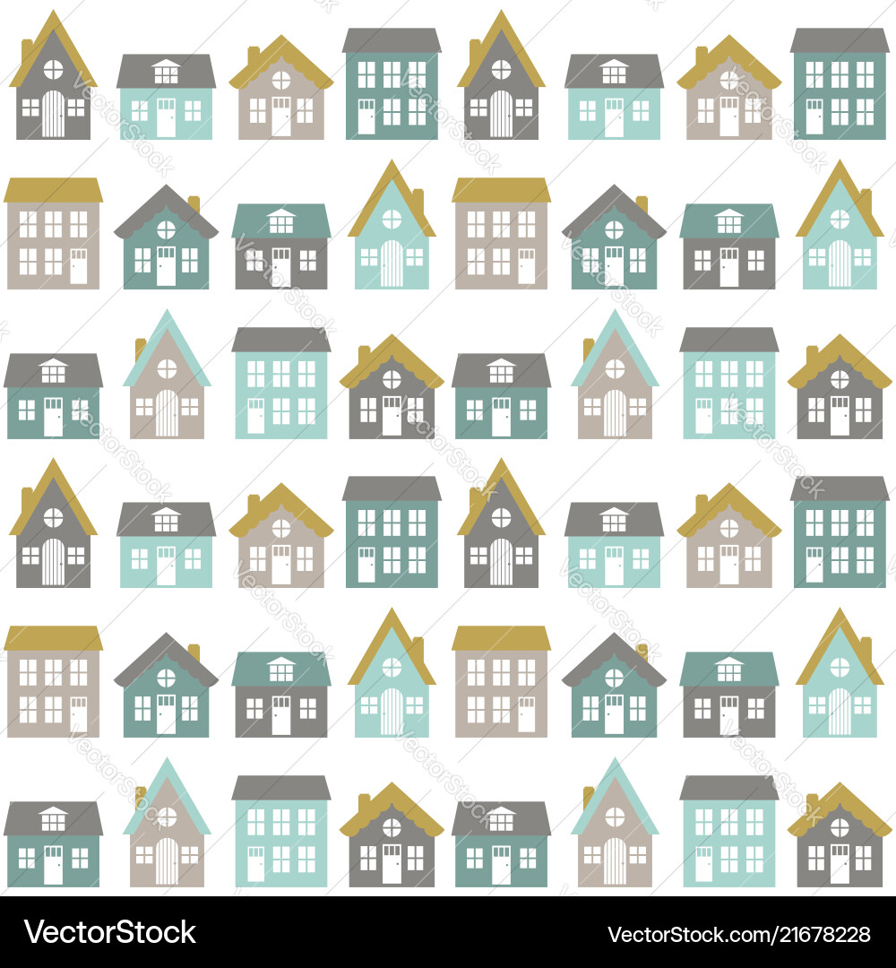 Modern seamless childish pattern with cute houses Vector Image