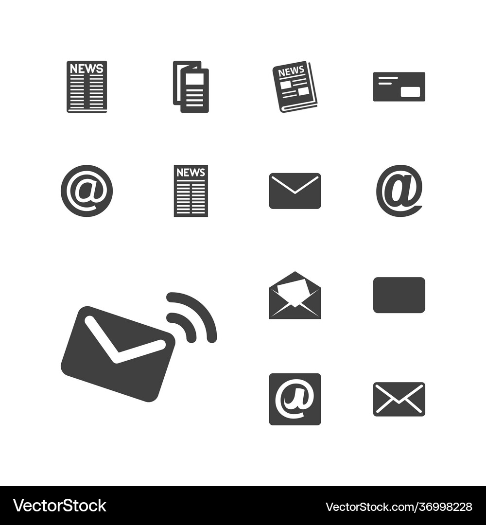 Newsletter icons Royalty Free Vector Image - VectorStock