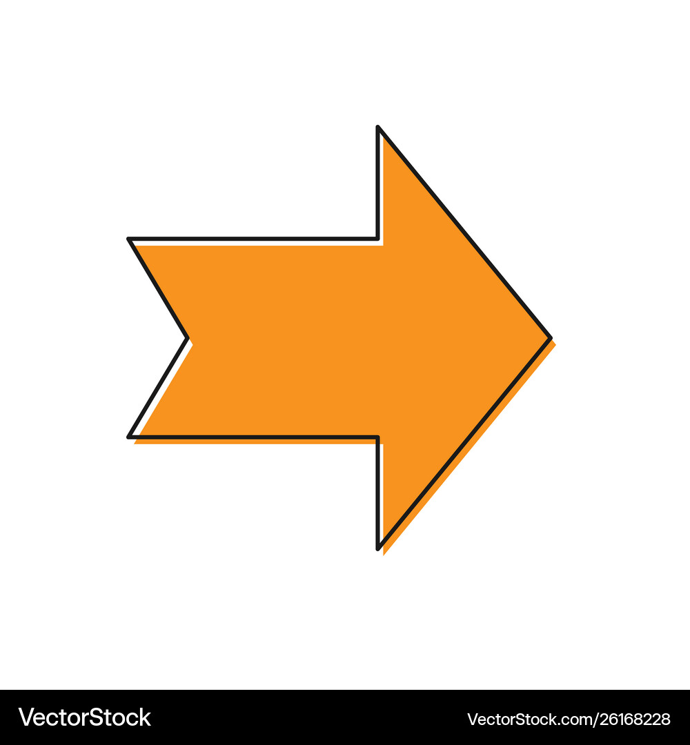 Orange arrow icon isolated on white background Vector Image