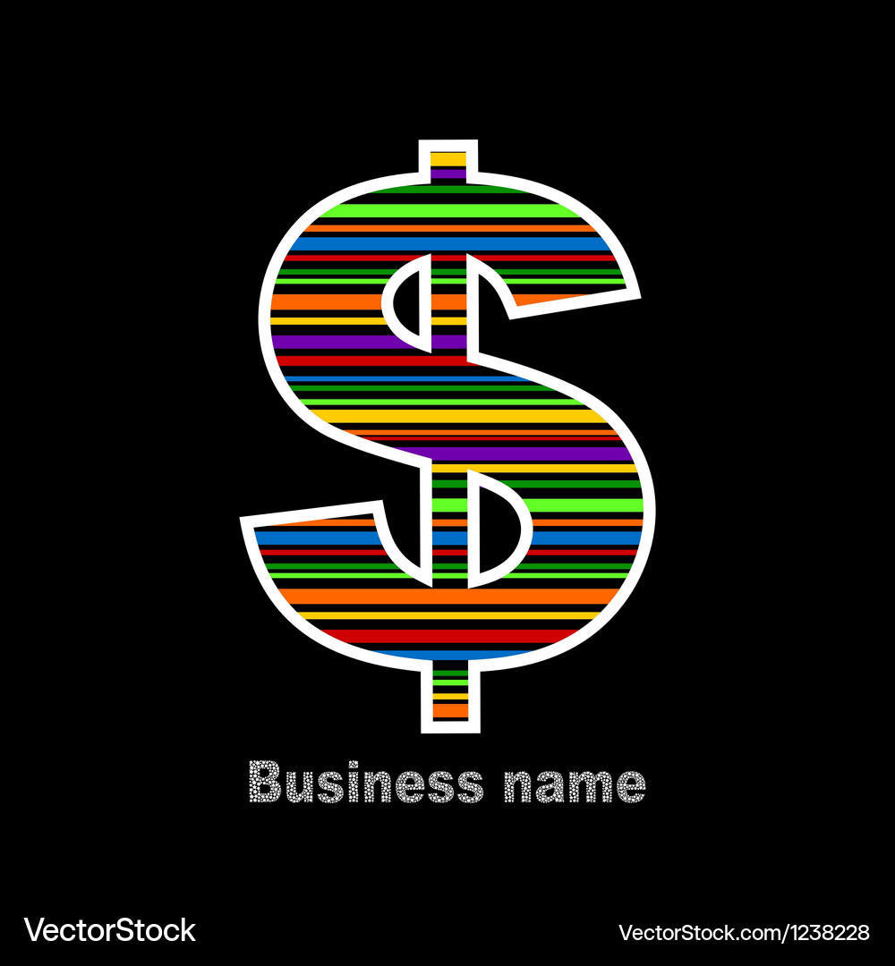 Rainbow dollar Royalty Free Vector Image - VectorStock