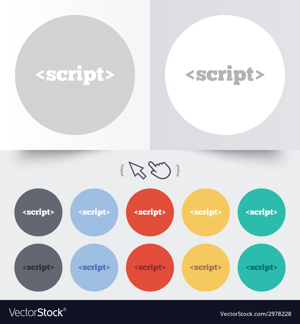 Script Sign Icon Javascript Code Symbol Royalty Free Vector