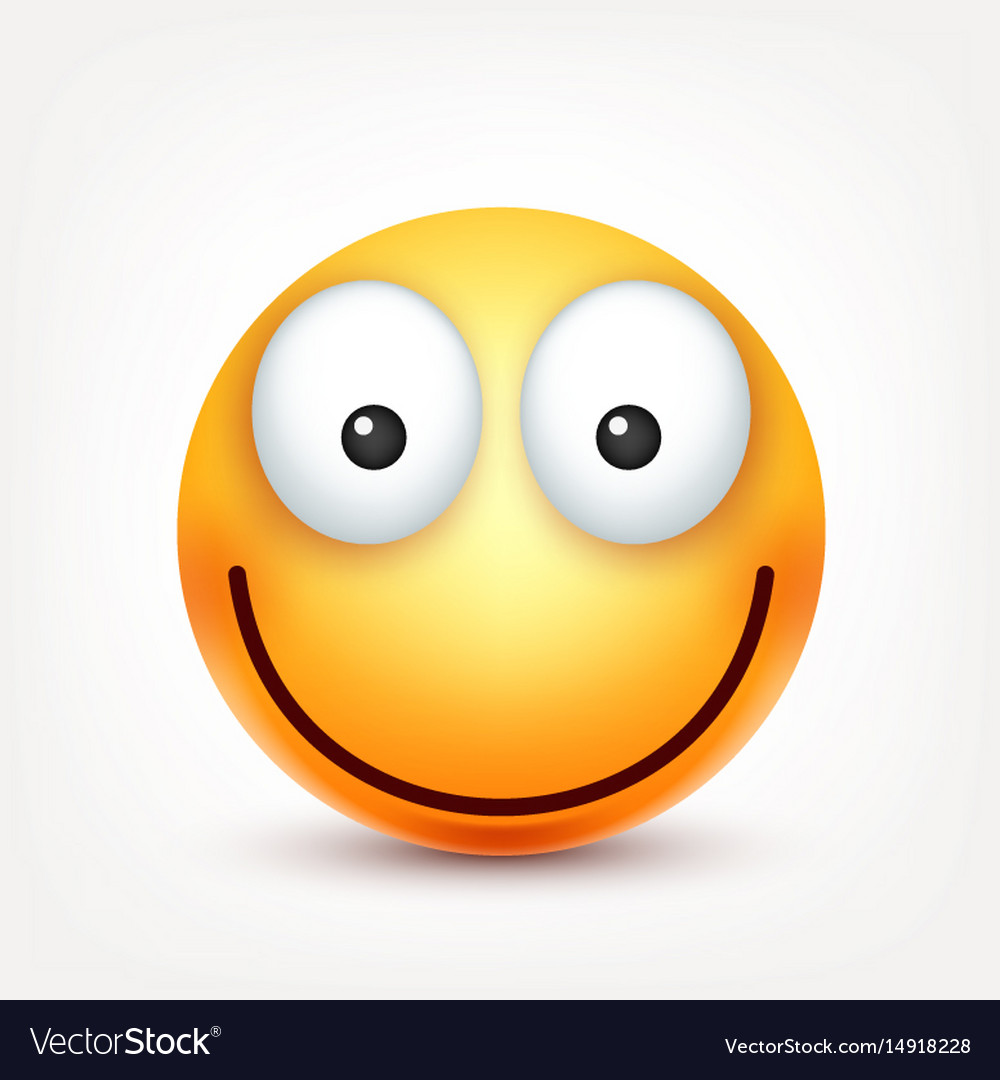 Smileysmiling Emoticon Yellow Face With Emotions Vector Image