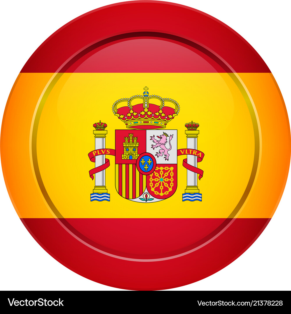 Spanish Flag Round Button Royalty Free Vector Image