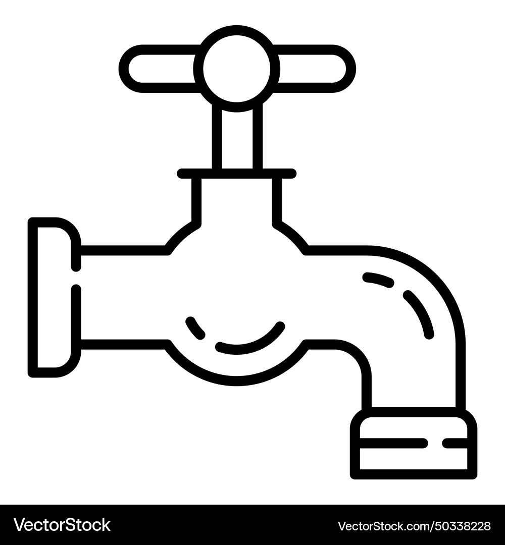 Water tap flat icon isolated on white background Vector Image