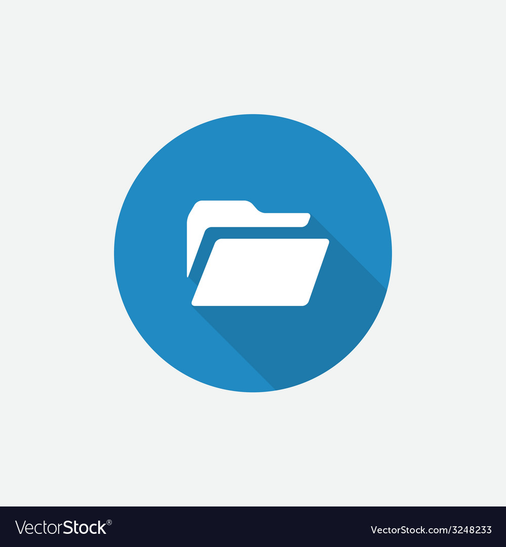 Blue Folder Icon with Shadow Royalty Free Vector Image