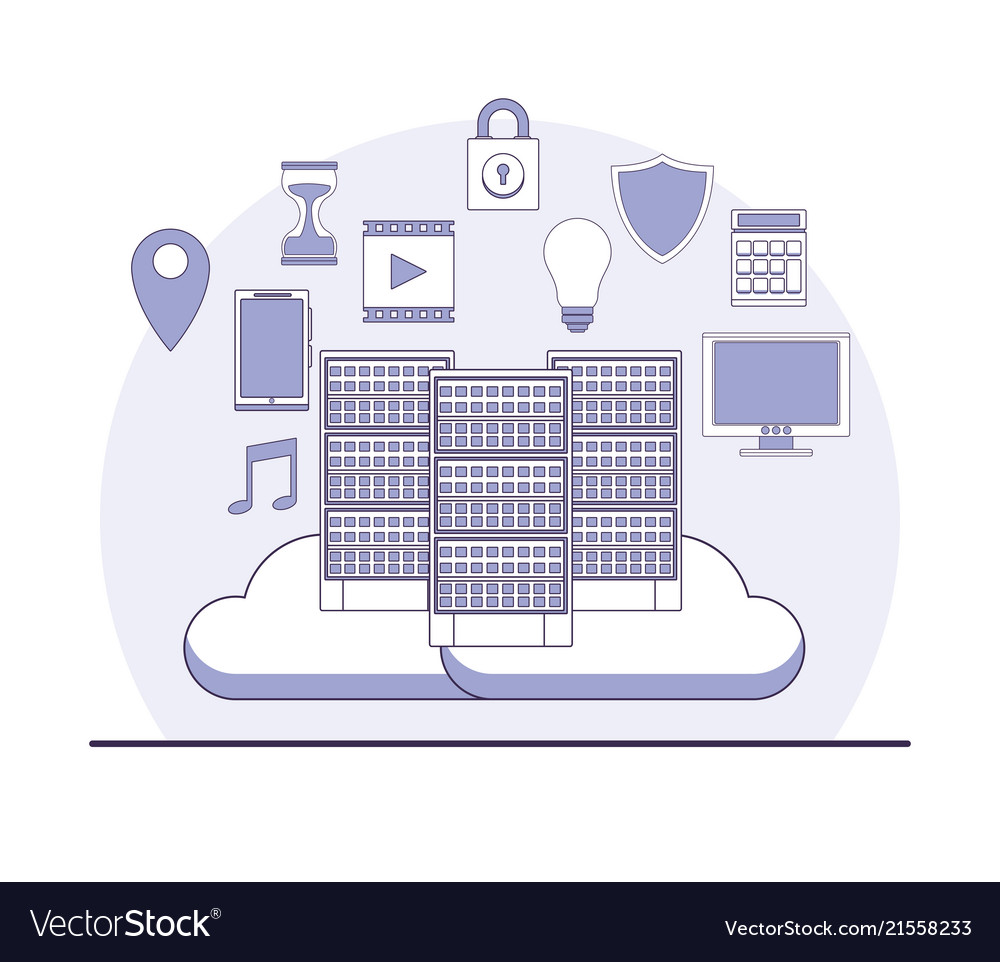 Data center technology Royalty Free Vector Image