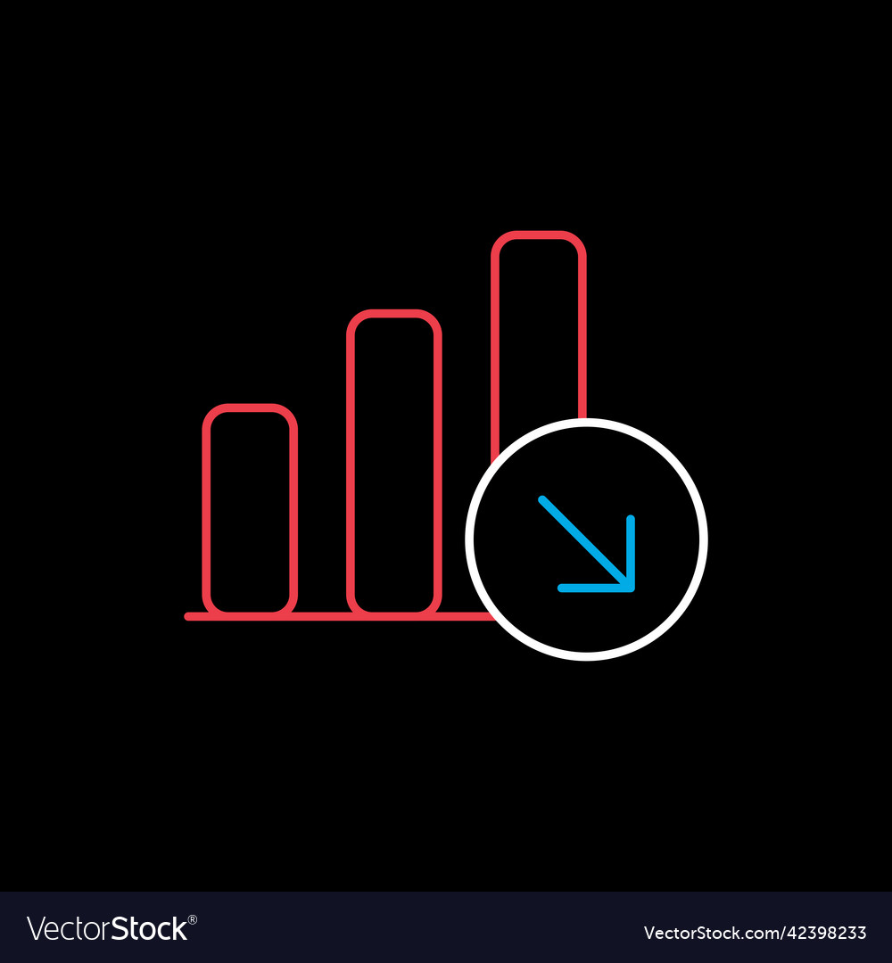 Decrease icon isolated on the black Royalty Free Vector