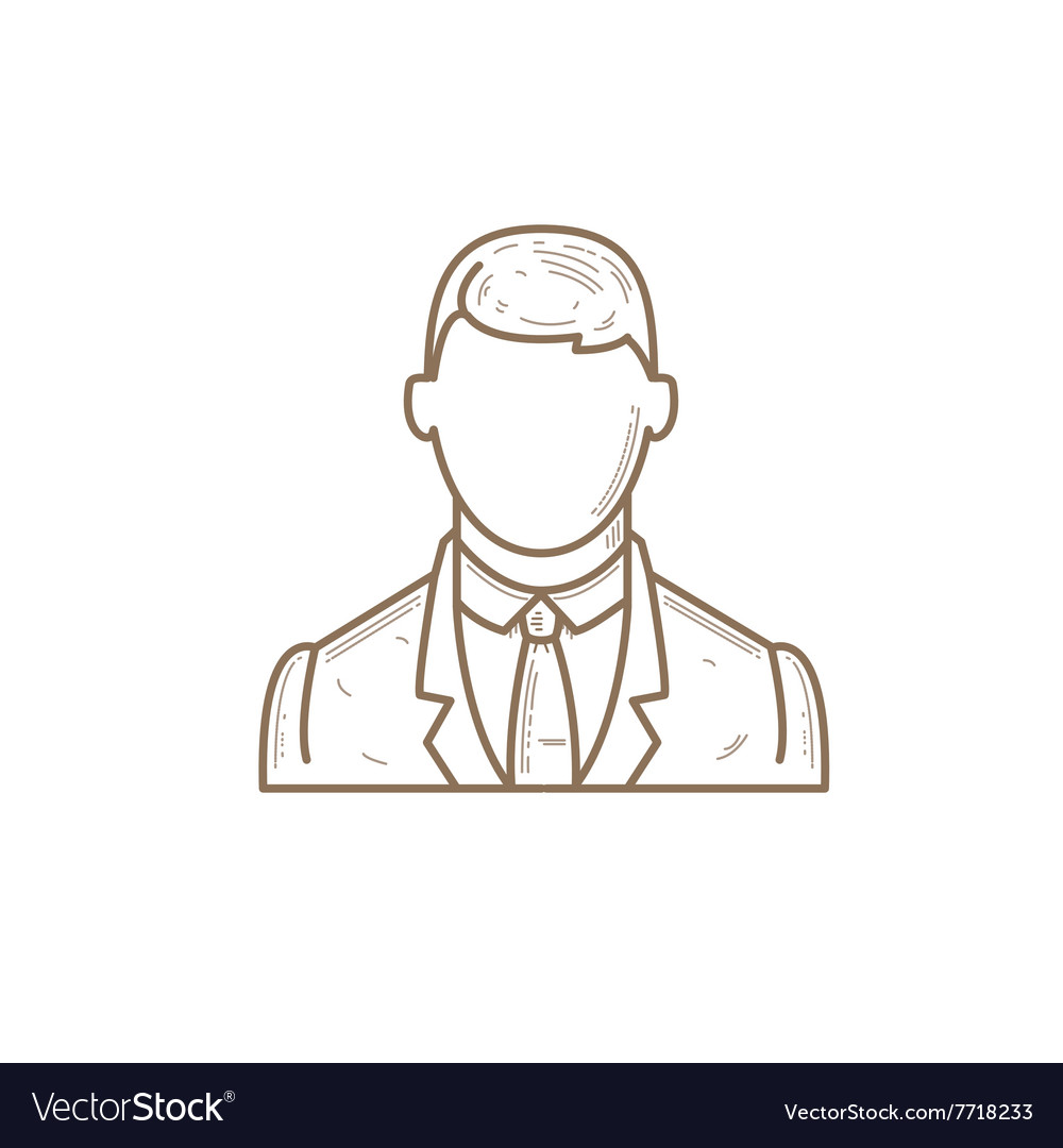 Flat line user icon creative Royalty Free Vector Image